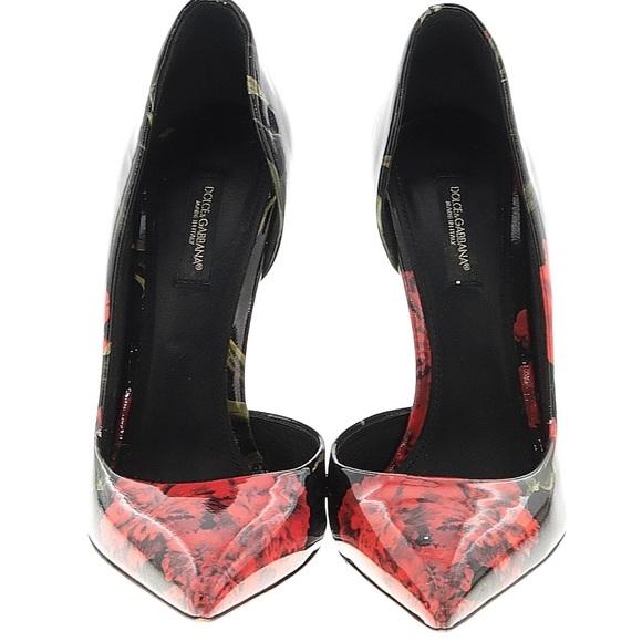 Dolce & Gabbana | Shoes | Dolce Gabbana Stunning Black And Red Floral ...